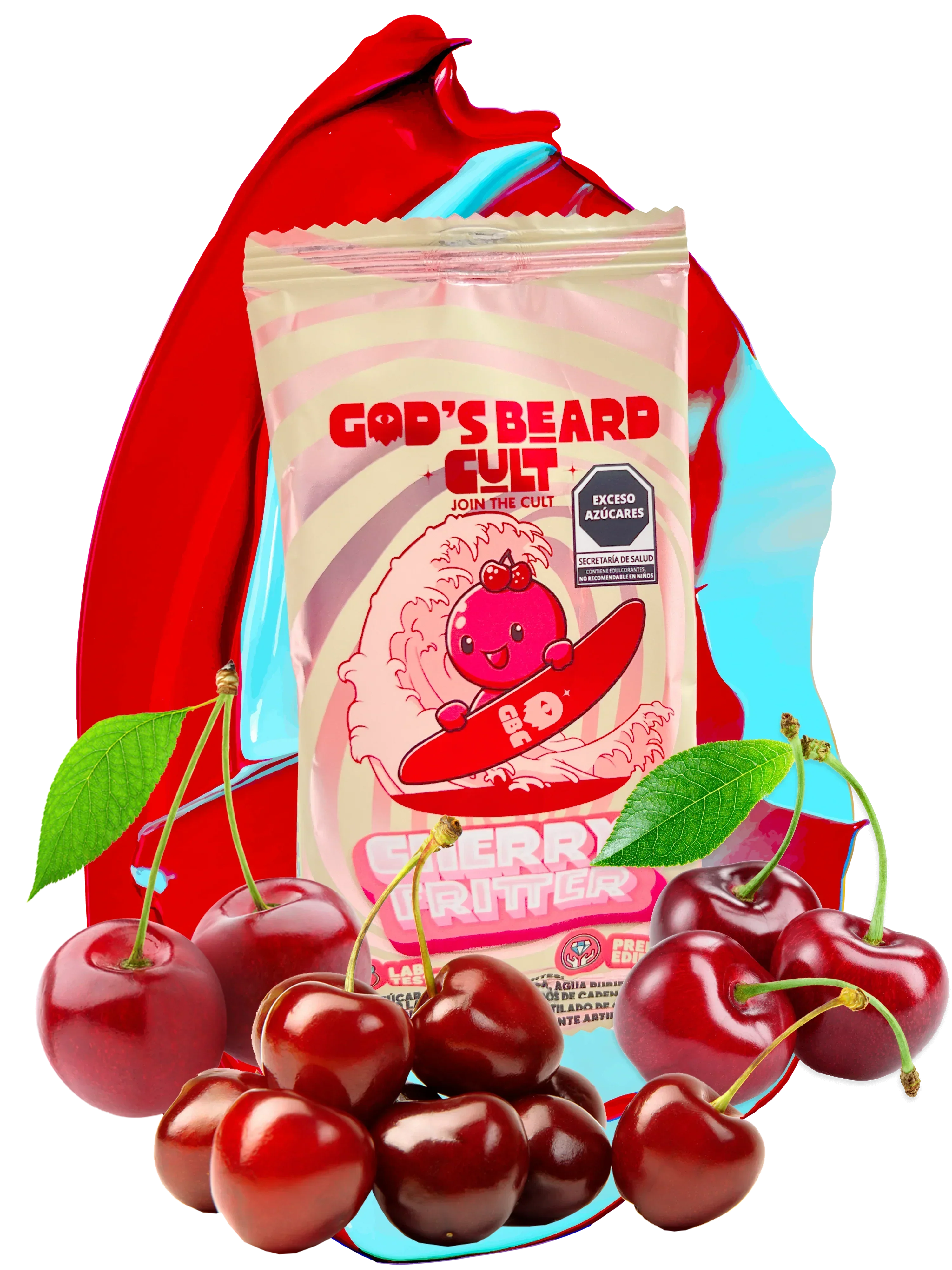 Paleta Cherry Fritter | Gods Beard Cult | 1 Pieza – Necte